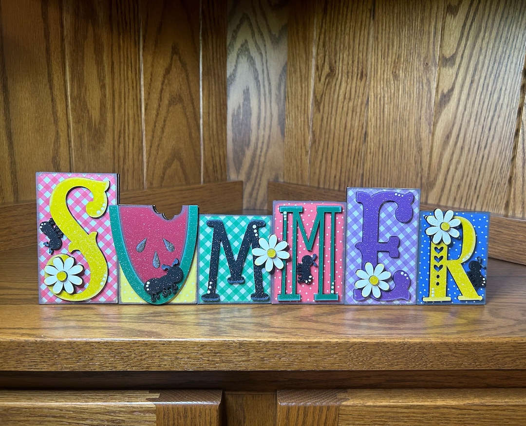 Summer Word Block Sign, Summer Wood Sign, Word Block Sign, Summer ...