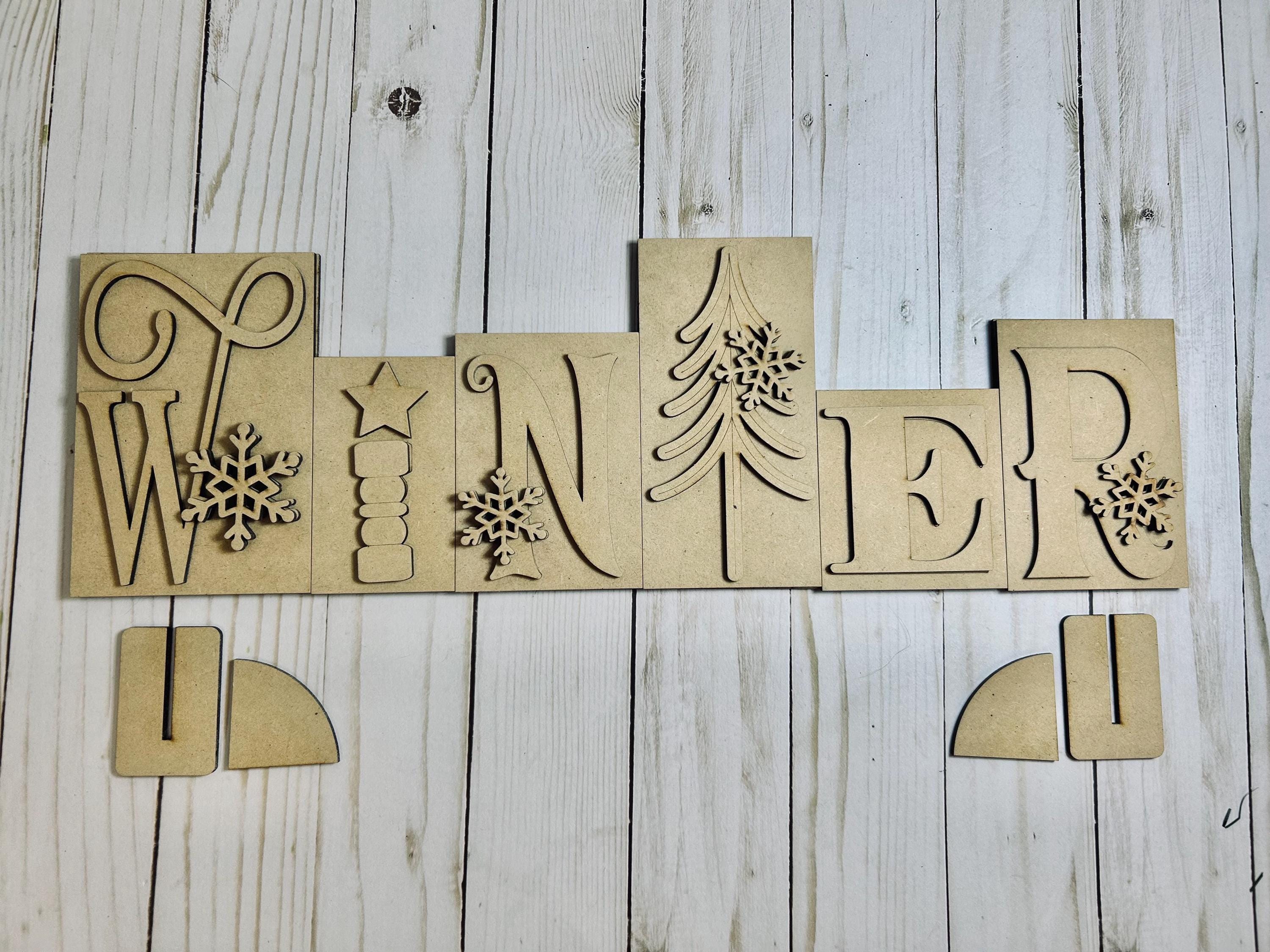 DIY Winter Word Block, Winter Shelf Sitter, Winter Sign, Mantel Decor ...