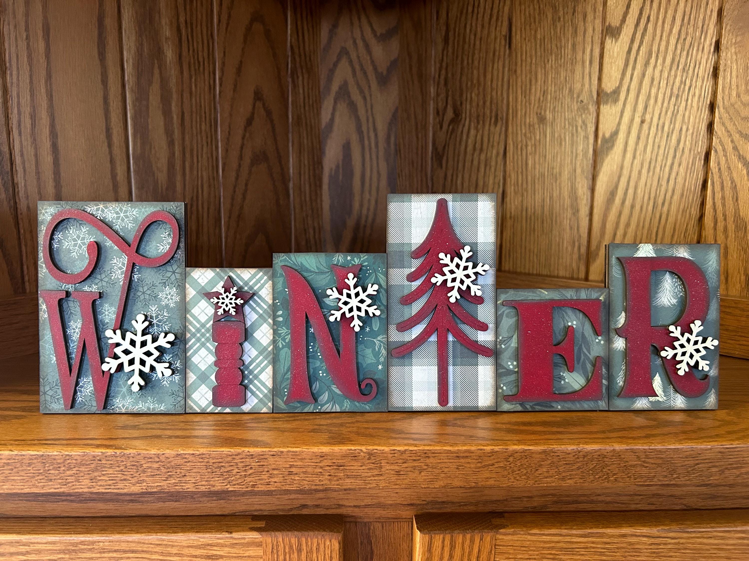 DIY Winter Word Block, Winter Shelf Sitter, Winter Sign, Mantel Decor ...