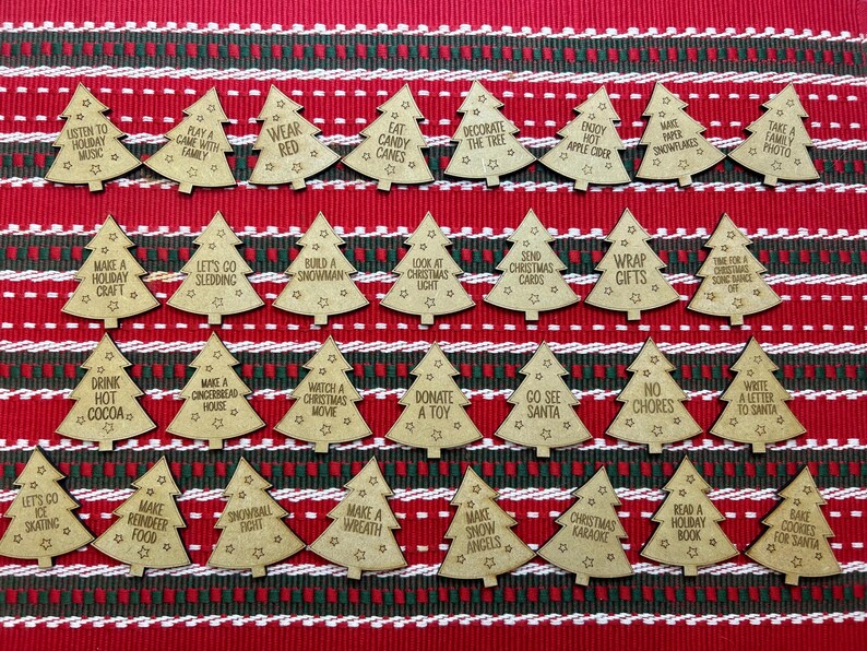 Set of 30 Christmas Activity Tokens, Family Christmas Tokens, Advent ...
