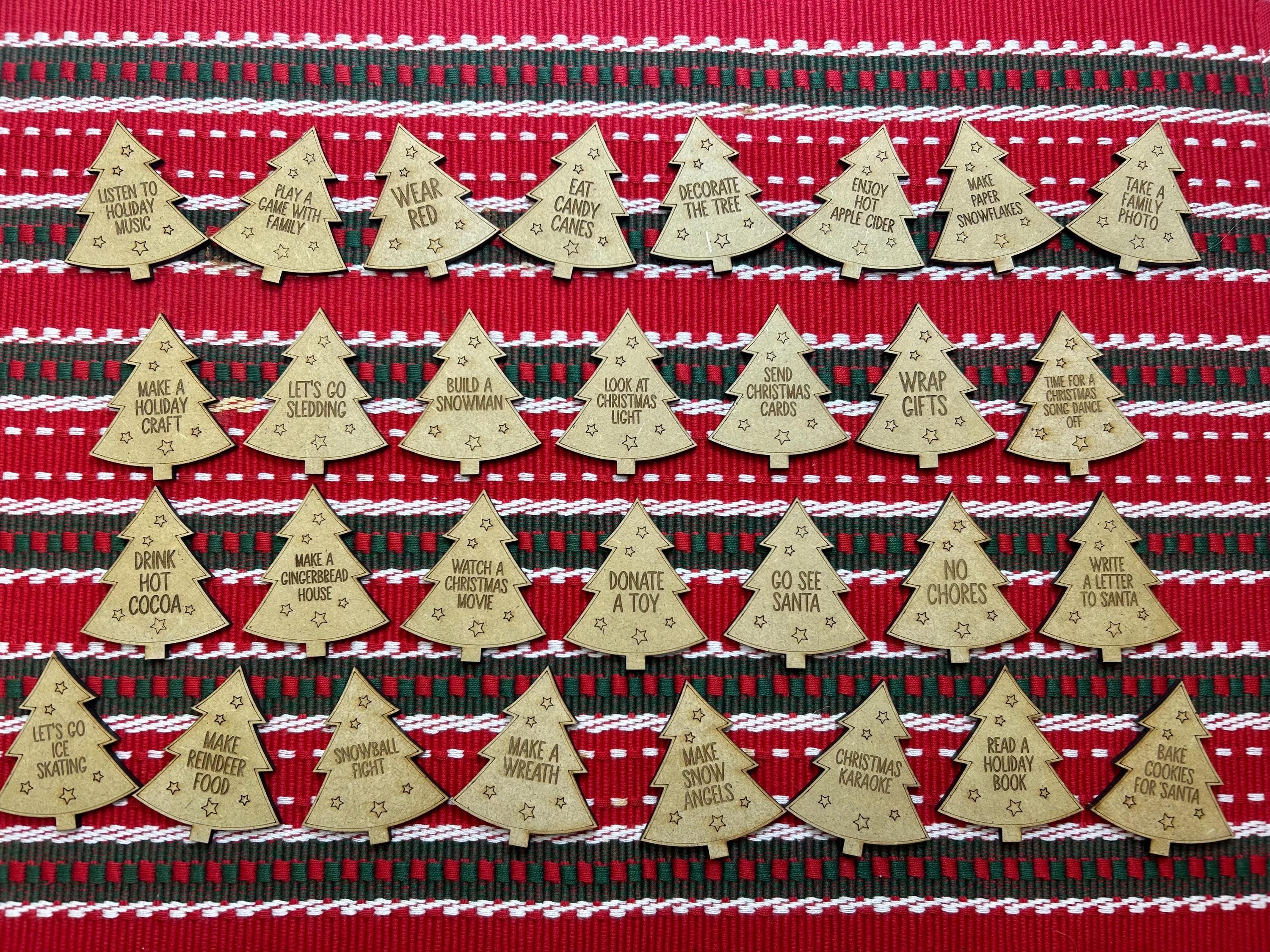 Set of 30 Christmas Activity Tokens, Family Christmas Tokens, Advent ...