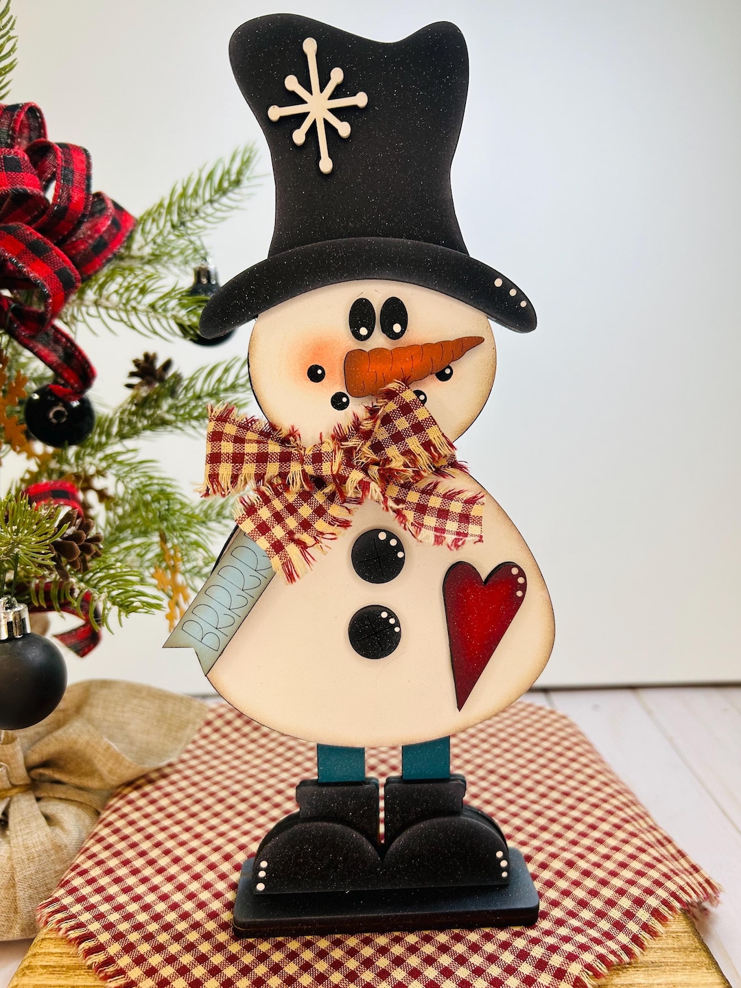 DIY Prim Snowman Shelf Sitter, Christmas Snowman, Winter Snowman ...