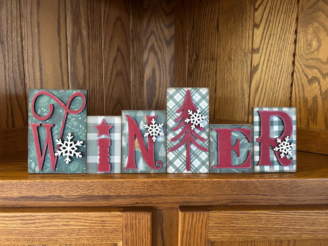 Winter Word Block, Winter Shelf Sitter, Winter Sign, Mantel Decor ...