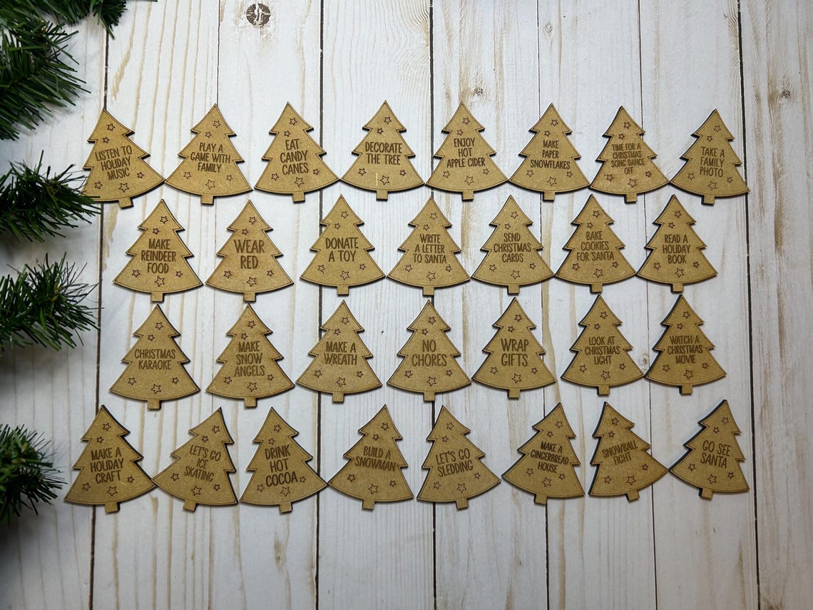 Set of 30 Christmas Activity Tokens, Family Christmas Tokens, Advent ...