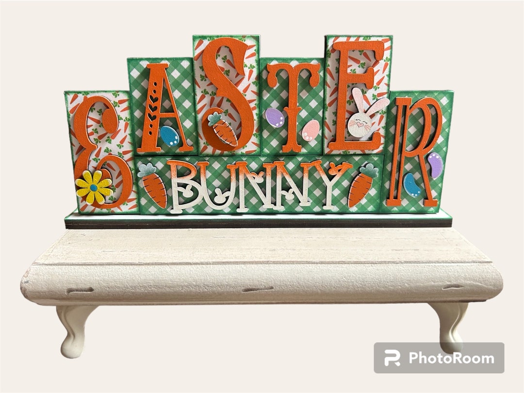 DIY Easter Bunny Word Block, DIY Word Block Letter Sets, DIY Wood Kits ...
