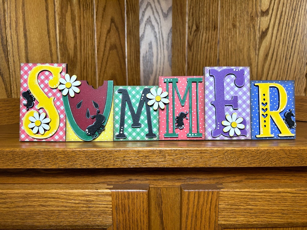 Summer Word Block Sign, Summer Wood Sign, Word Block Sign, Summer ...