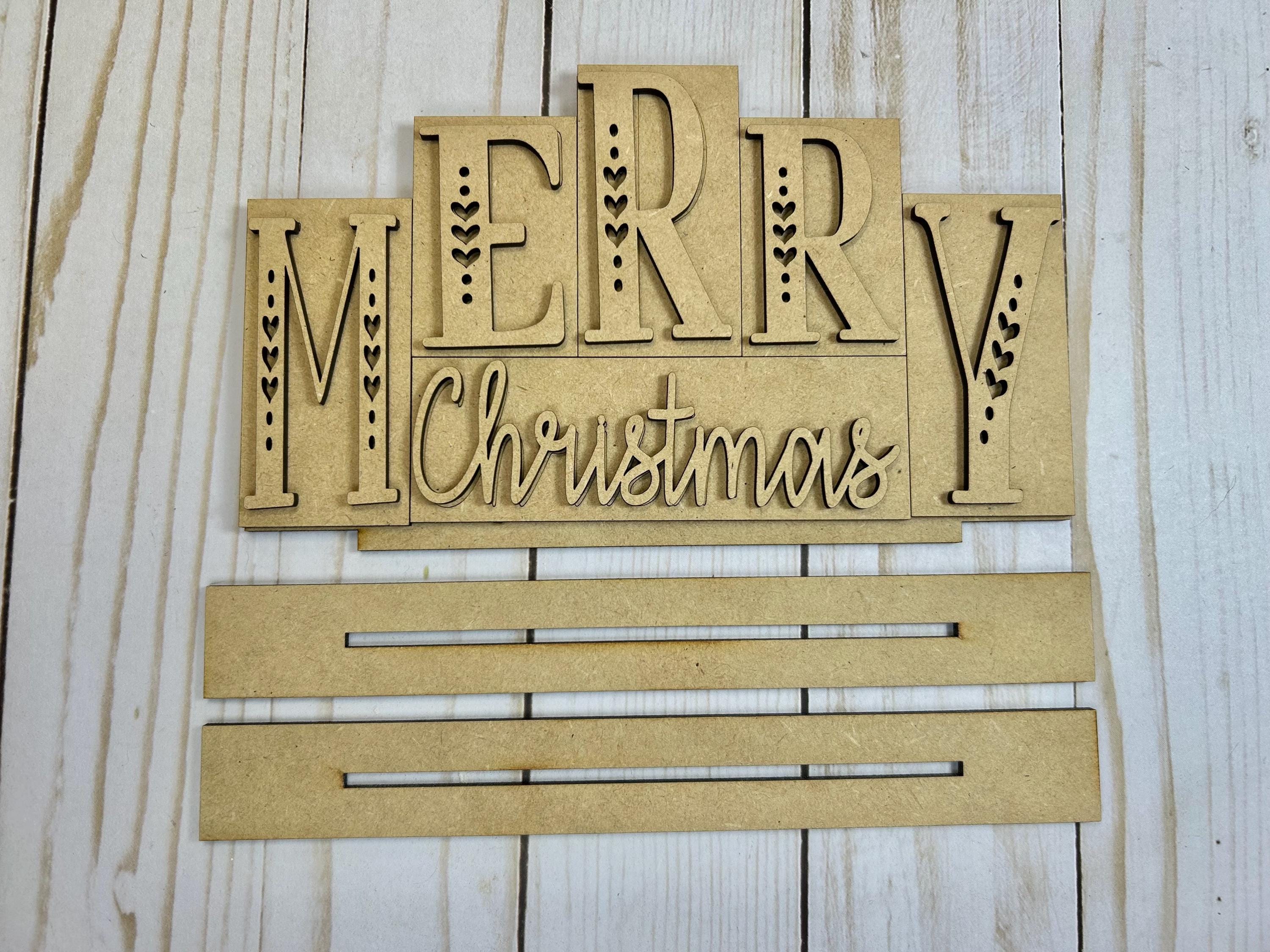 DIY Merry Christmas Word Block, Merry Christmas Shelf Sitter, Christmas ...