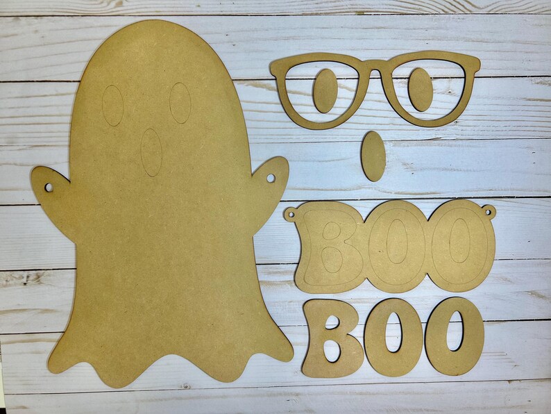 DIY Halloween Boo Ghost Door Hanger, Halloween Door Hanger, Ghost Door ...