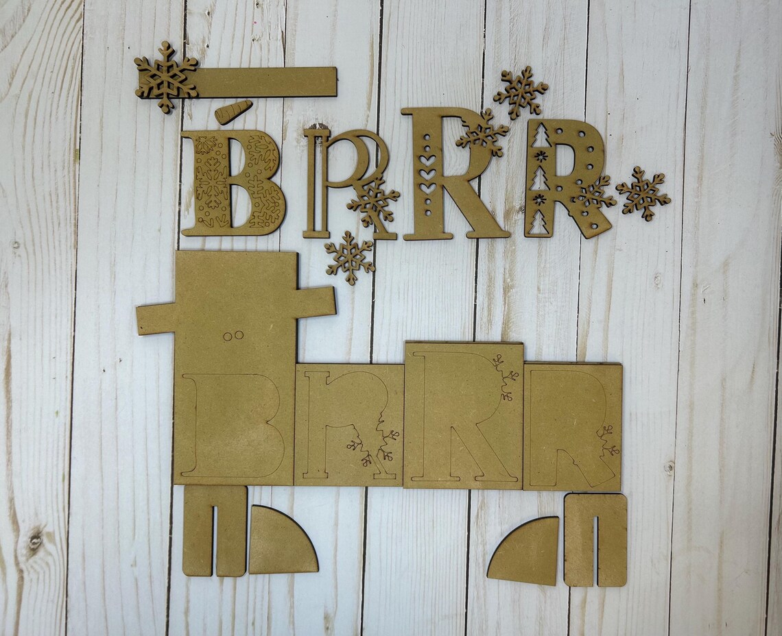 DIY Snowman Brrr Word Block, Snowman Decor, Mantel Decor, Winter Decor ...