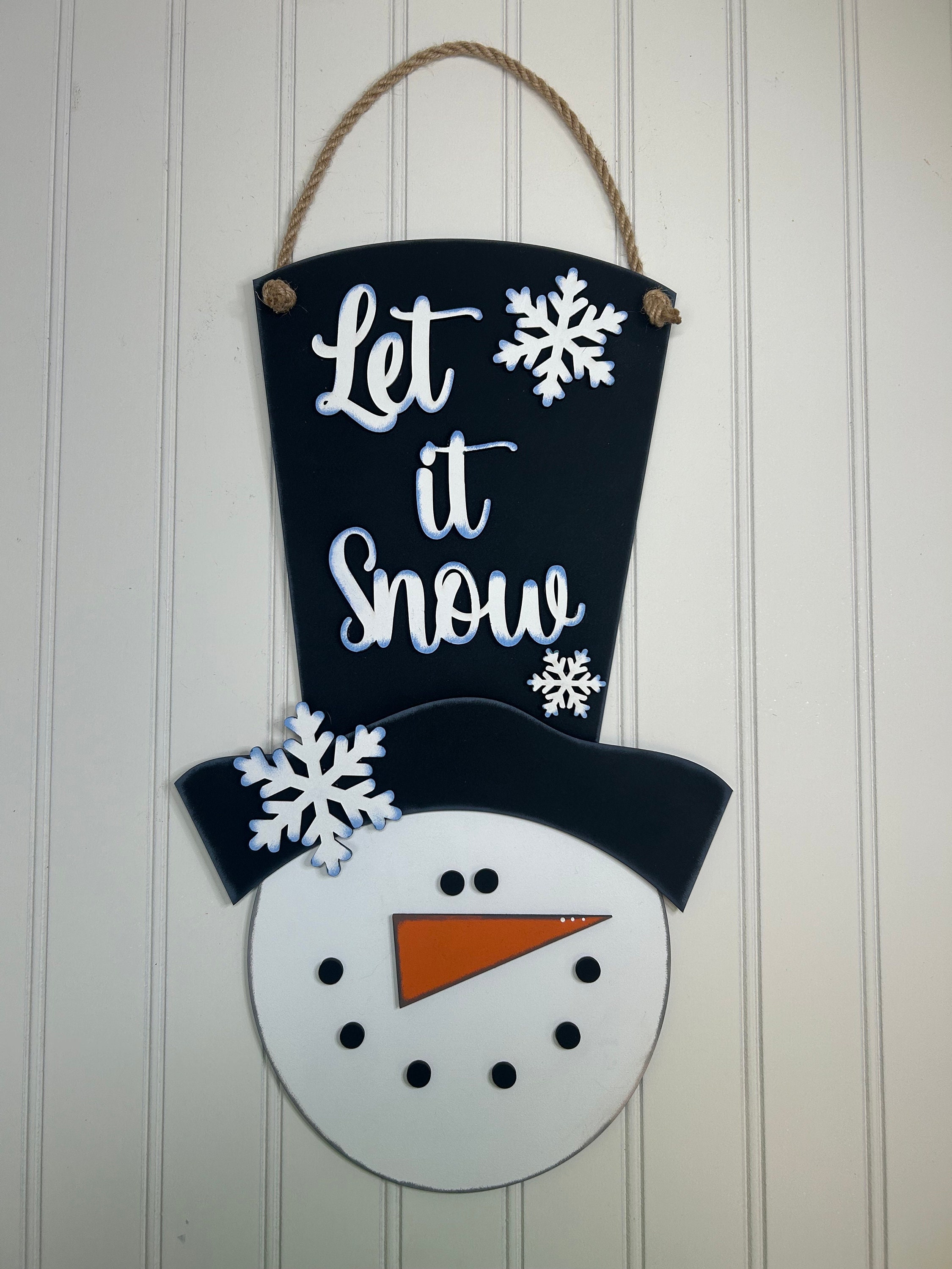 Snowman Let It Snow Door Hanger, Winter Door Hanger, Christmas Door ...