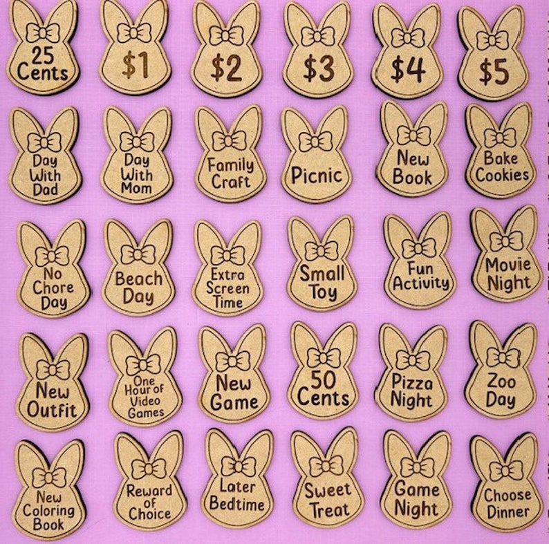 30 Easter Reward Tokens, Easter Engraved Tokens, Easter Basket Tokens ...