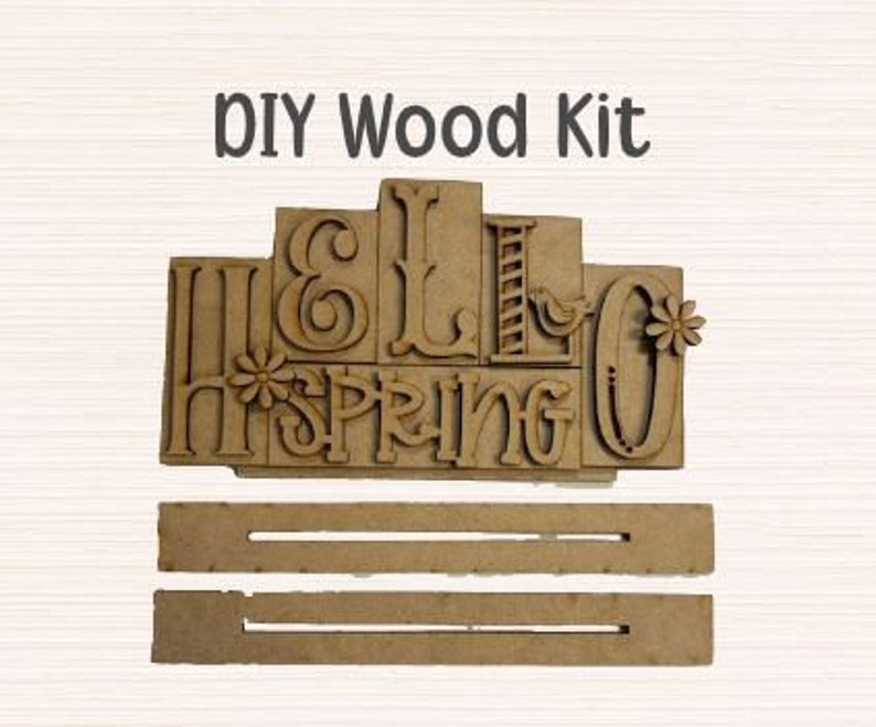 DIY Hello Spring Word Block, DIY Word Block Letter Sets, DIY Wood Kits ...