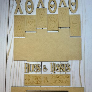DIY XOXOXO Hugs & Kisses Word Block, Valentine's Day Shelf Sitter ...
