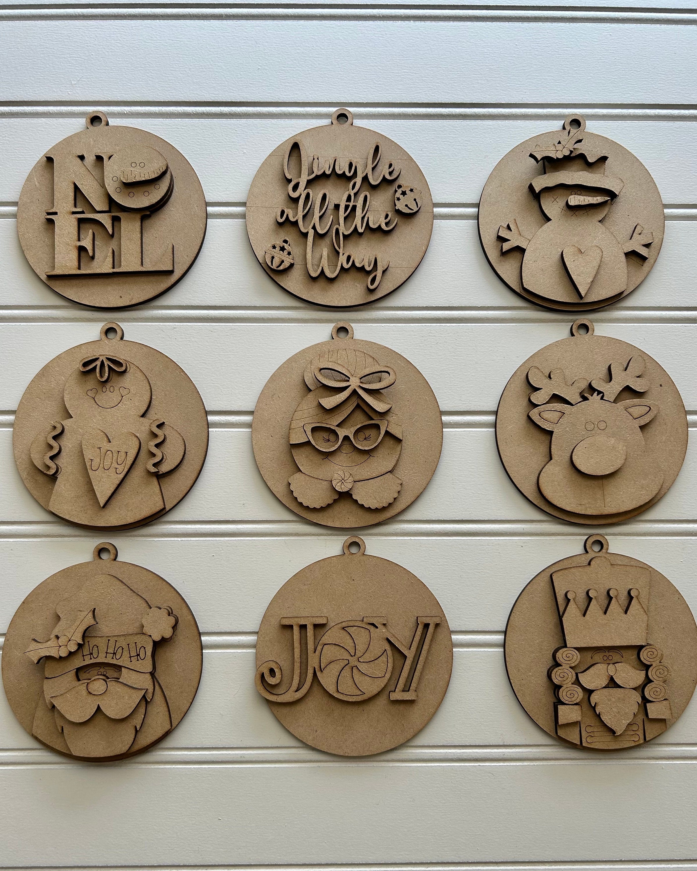 DIY Christmas Ornaments, Unfinished Christmas Wood Blanks, Ready to ...