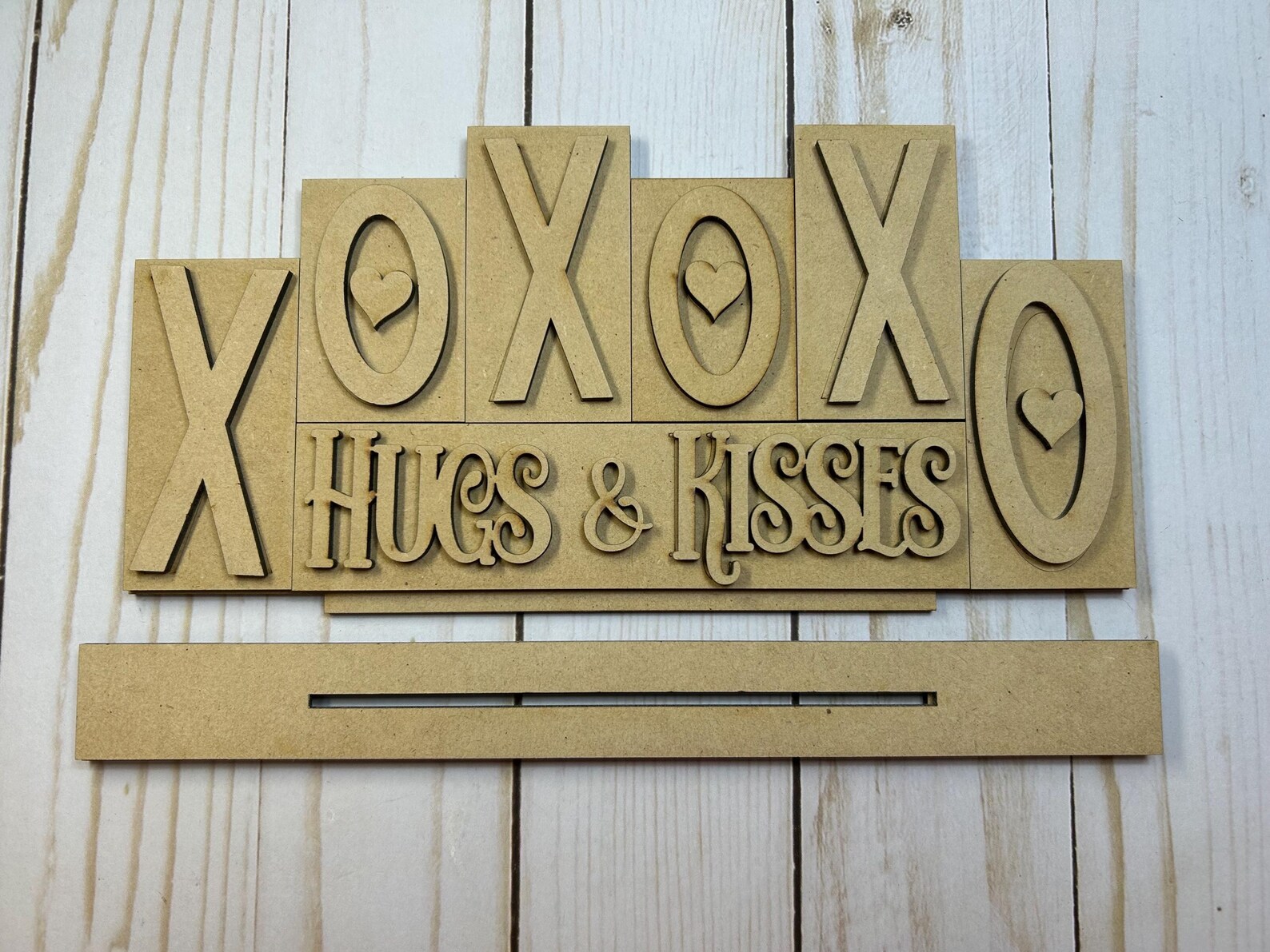DIY XOXOXO Hugs & Kisses Word Block, Valentine's Day Shelf Sitter ...