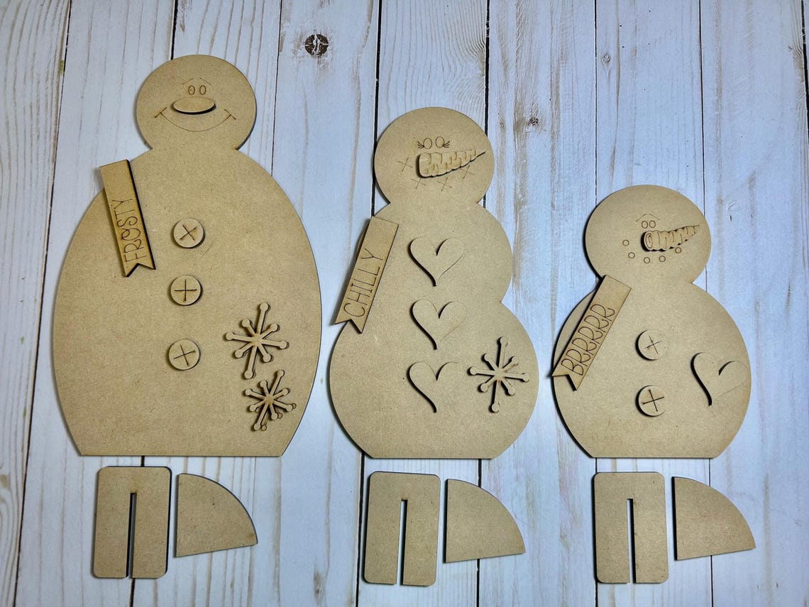 DIY Snowman Family, Standing Snowman Family, Christmas Decor, Holiday ...
