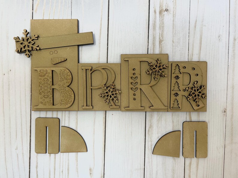 DIY Snowman Brrr Word Block, Snowman Decor, Mantel Decor, Winter Decor ...