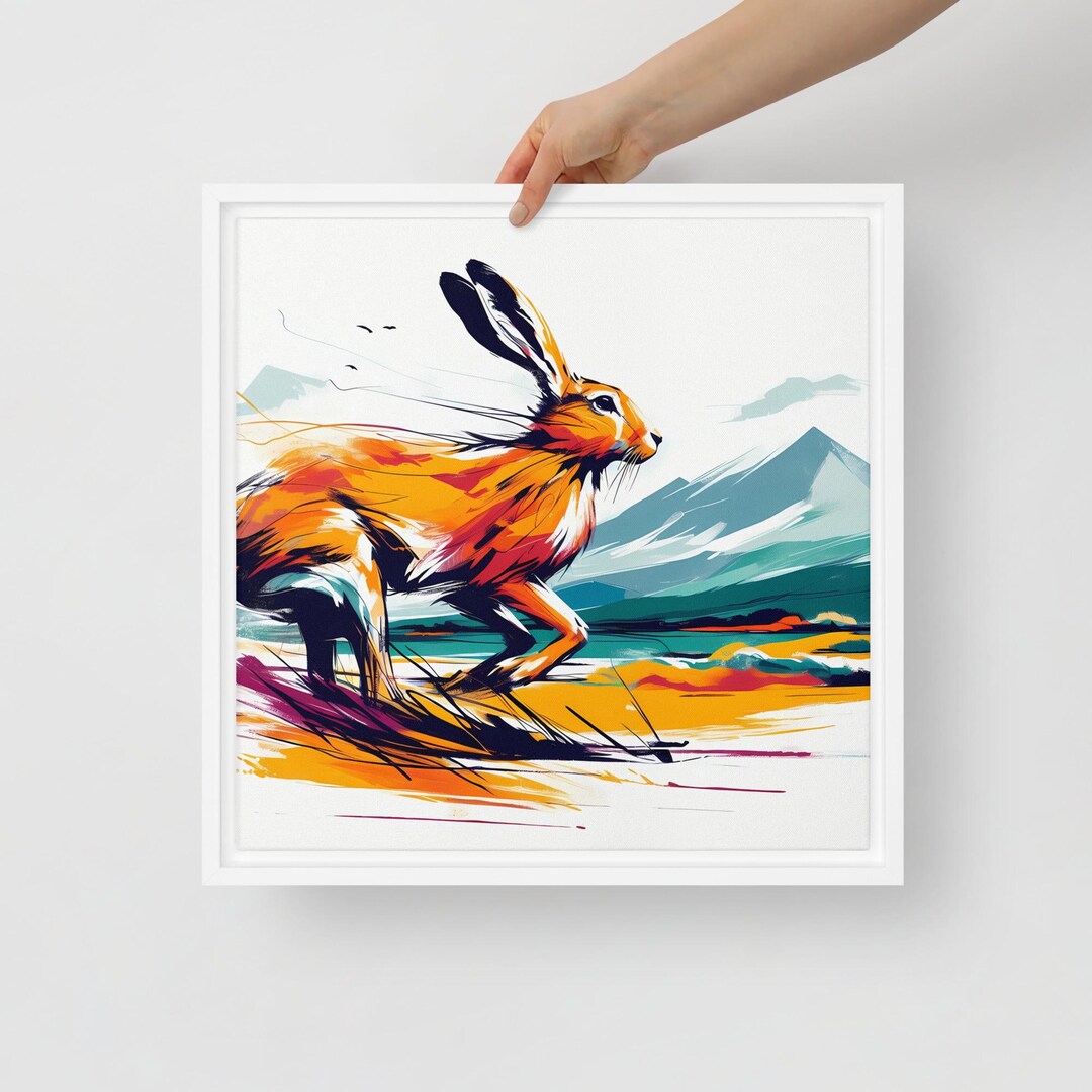 Golden Irish Hare, Framed Canvas Print - Etsy