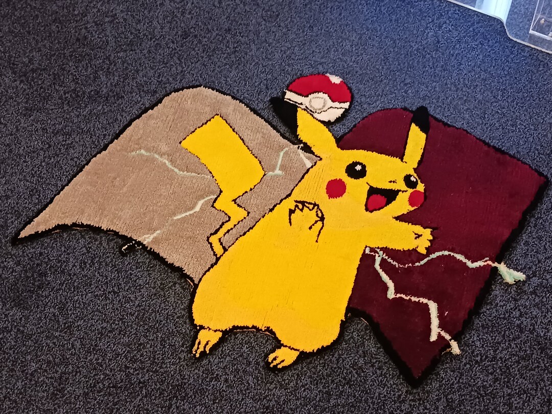 Picachu Pokeball Handmade Rug - Etsy