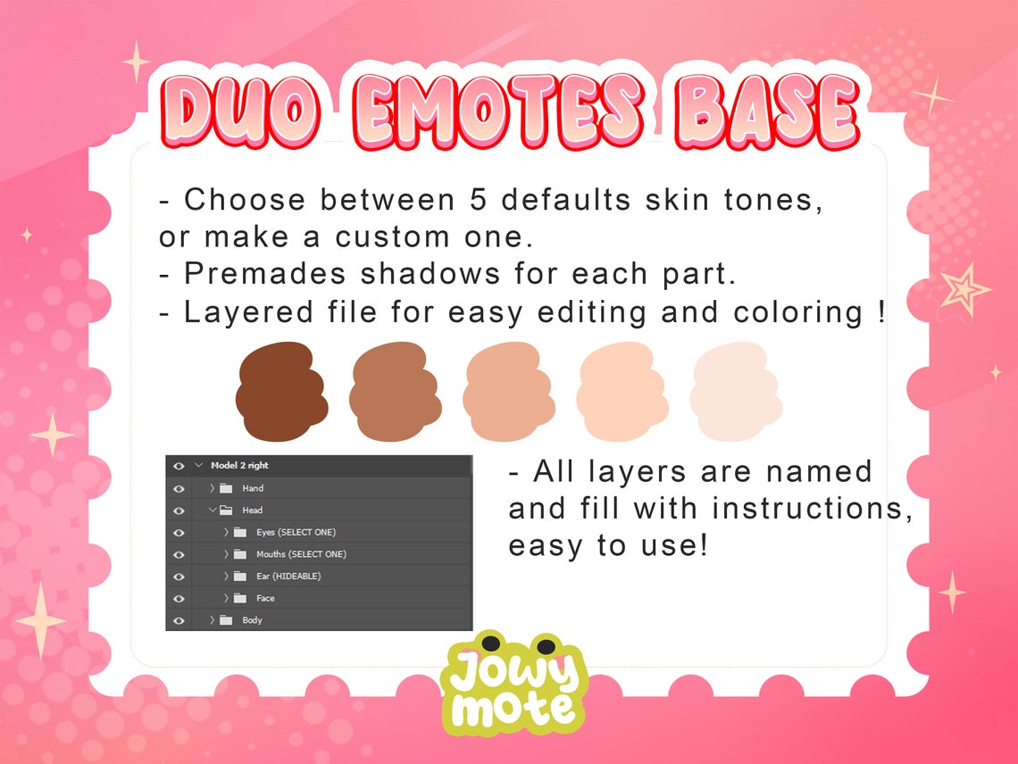 Emote Template for Twitch, Discord or Kick. DIY Base Duo Emote for ...