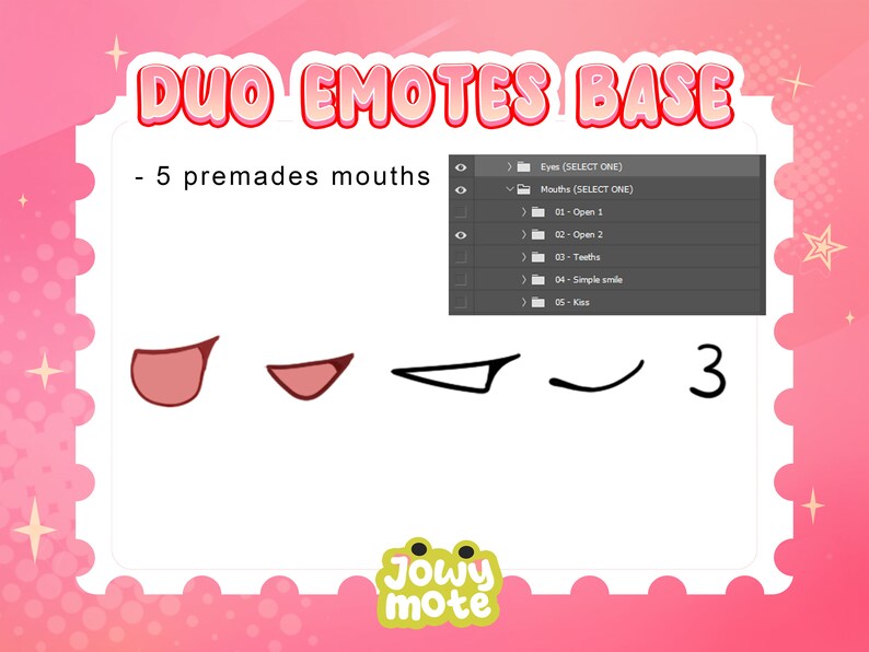 Emote Template for Twitch, Discord or Kick. DIY Base Duo Emote for ...