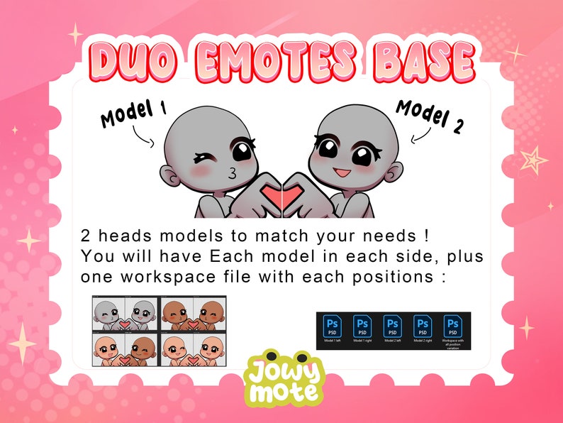 Emote Template for Twitch, Discord or Kick. DIY Base Duo Emote for ...