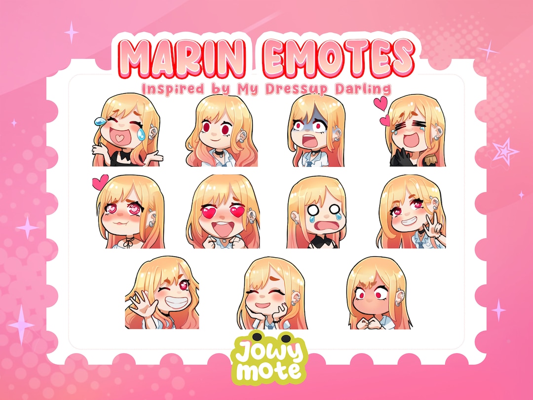 Emote Pack of Cute Girl Marin Kitagawa, Waifu Cosplayer for Twitch ...