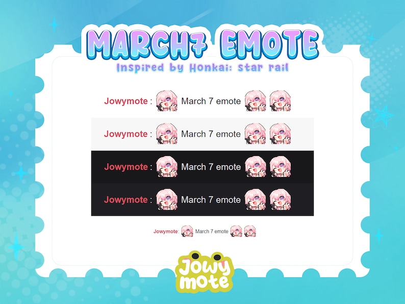 March 7 Emote Inspired From Honkai Star Rail for Twitch and Discord - Etsy