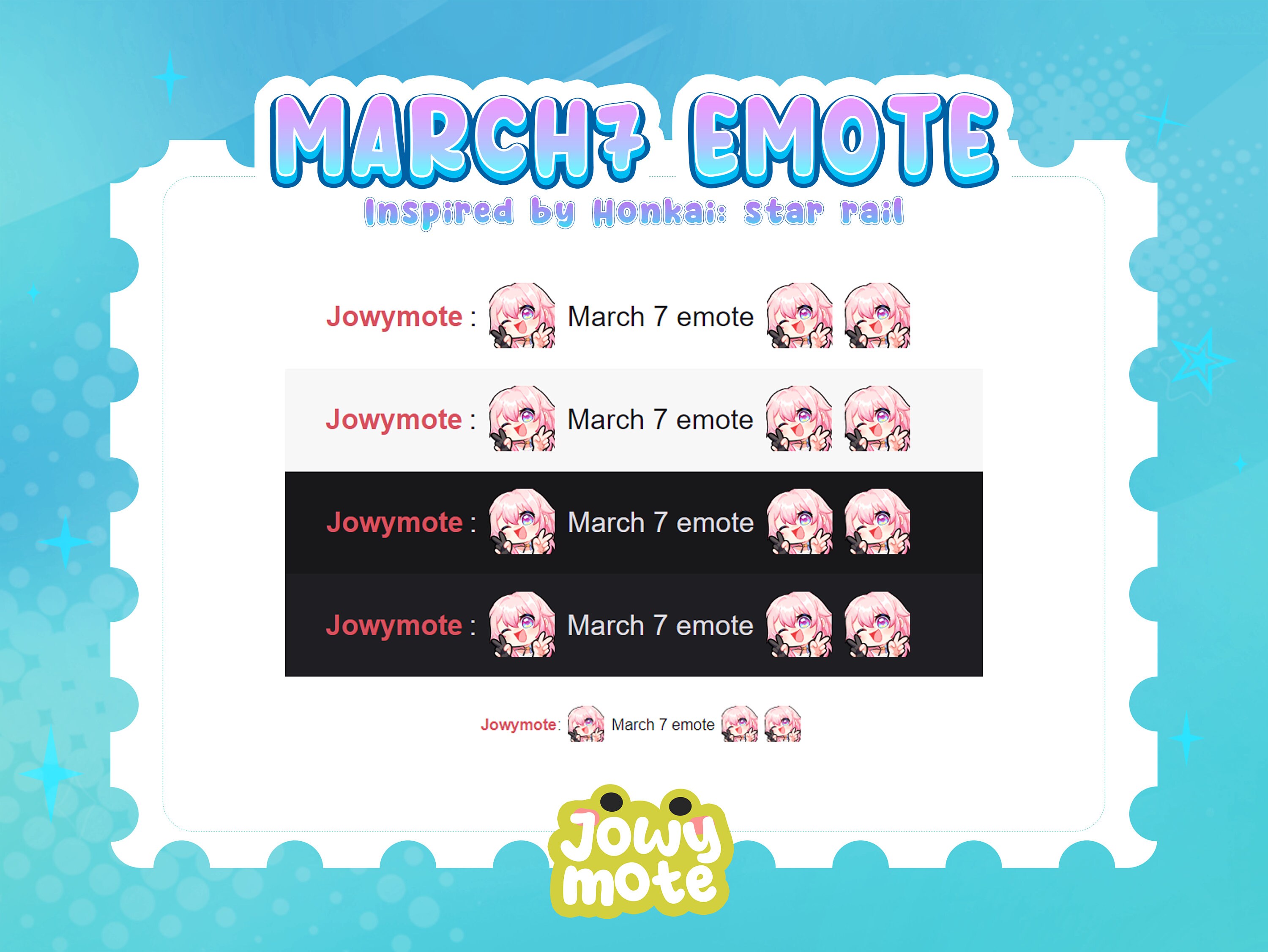 March 7 Emote Inspired From Honkai Star Rail for Twitch and Discord - Etsy