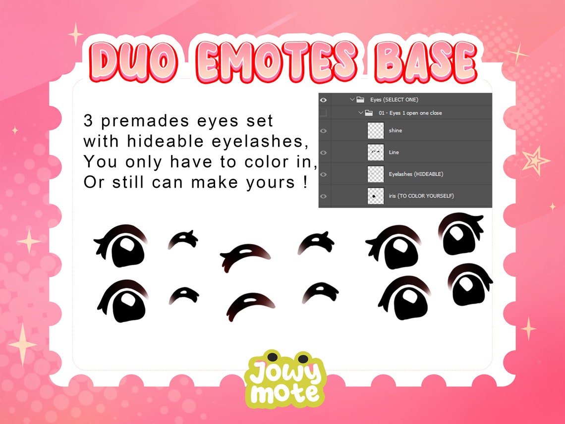 Emote Template for Twitch, Discord or Kick. DIY Base Duo Emote for ...