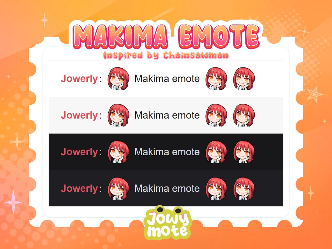 Makima From Chainsaw Anime Cute Emote for Twitch Discord or - Etsy ...