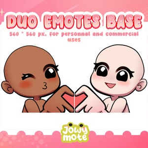 Emote Template for Twitch, Discord or Kick. DIY Base Duo Emote for ...