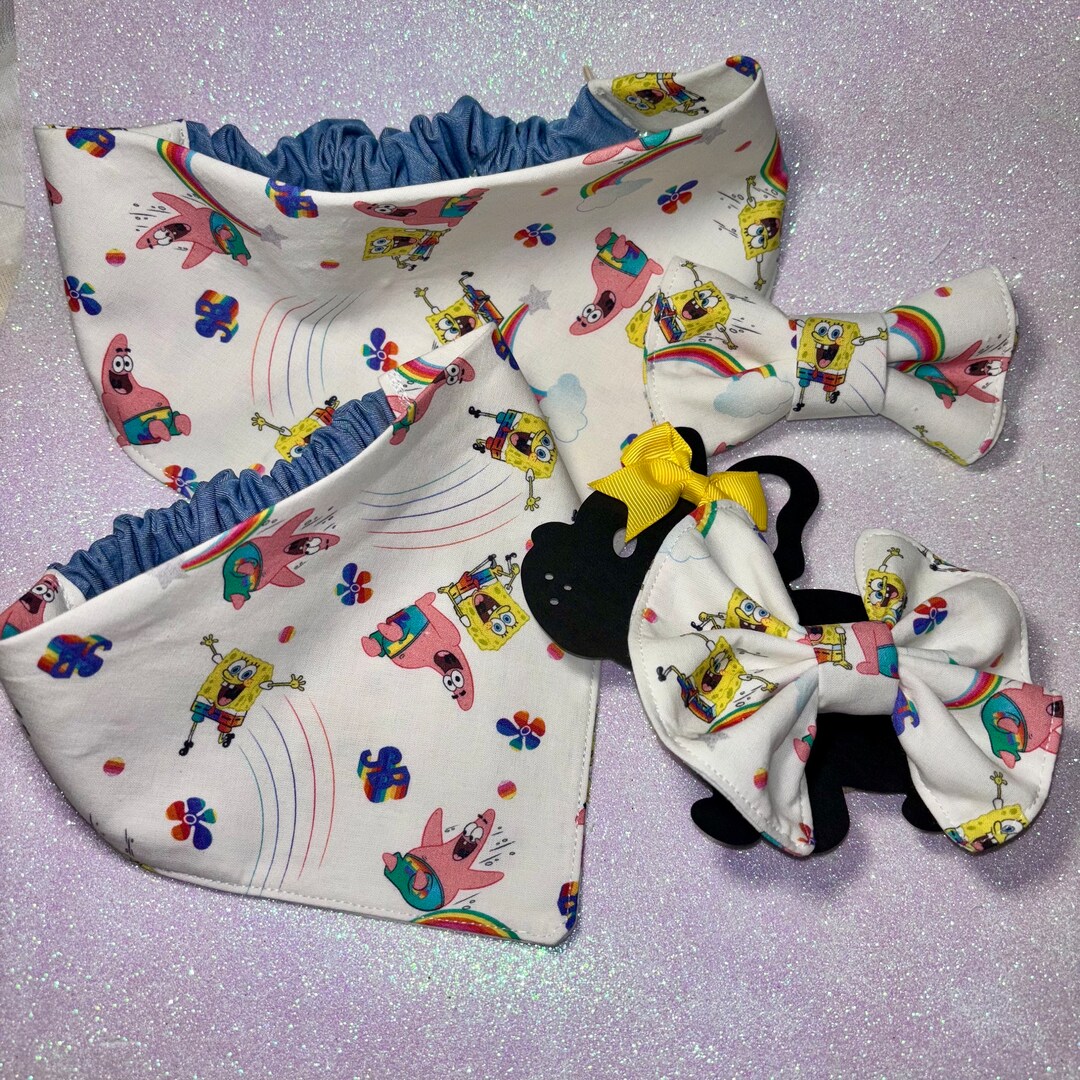 Sponge Bob & Patrick Bow and Bandanas! - Etsy