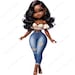 Chibi Ladies - 10 PNG Files, Transparent Background, Distressed Jeans ...