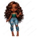 Chibi Ladies - 10 PNG Files, Transparent Background, Distressed Jeans ...