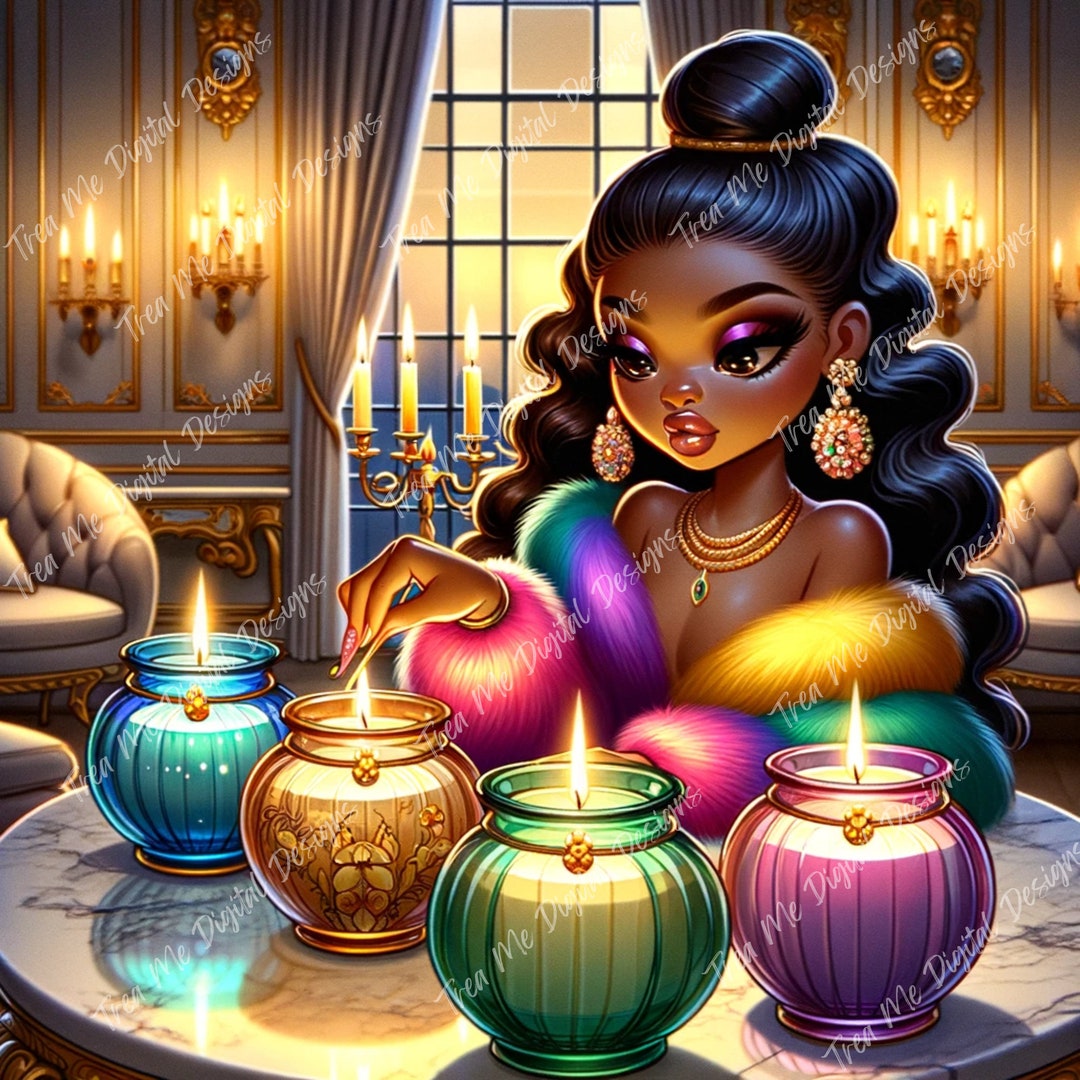Digital Image - Elegant Lady Lighting Candles 3- 1 PNG Image - Etsy
