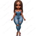 Chibi Ladies - 10 PNG Files, Transparent Background, Distressed Jeans ...