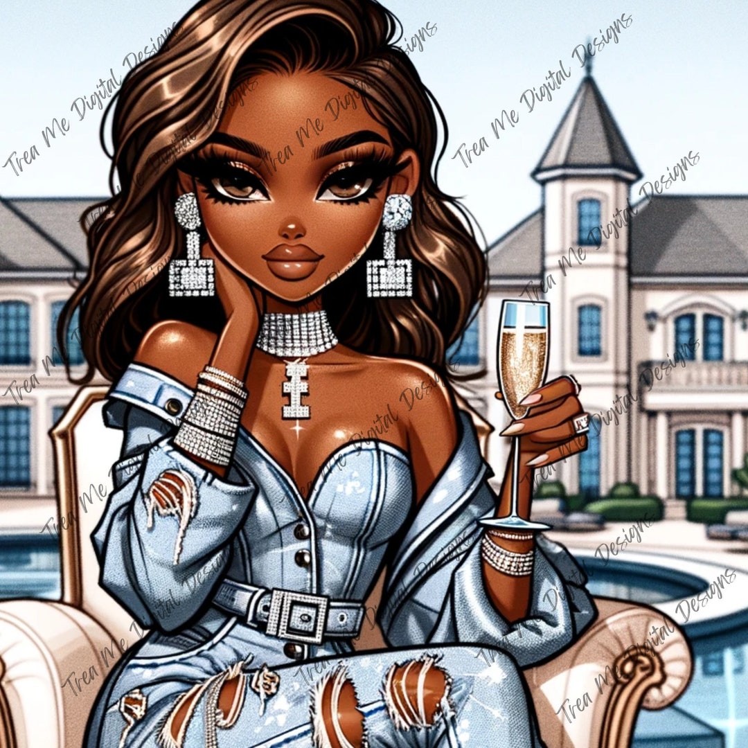 Digital Image - Diva in Jeans 1 - 1 PNG Image - Etsy