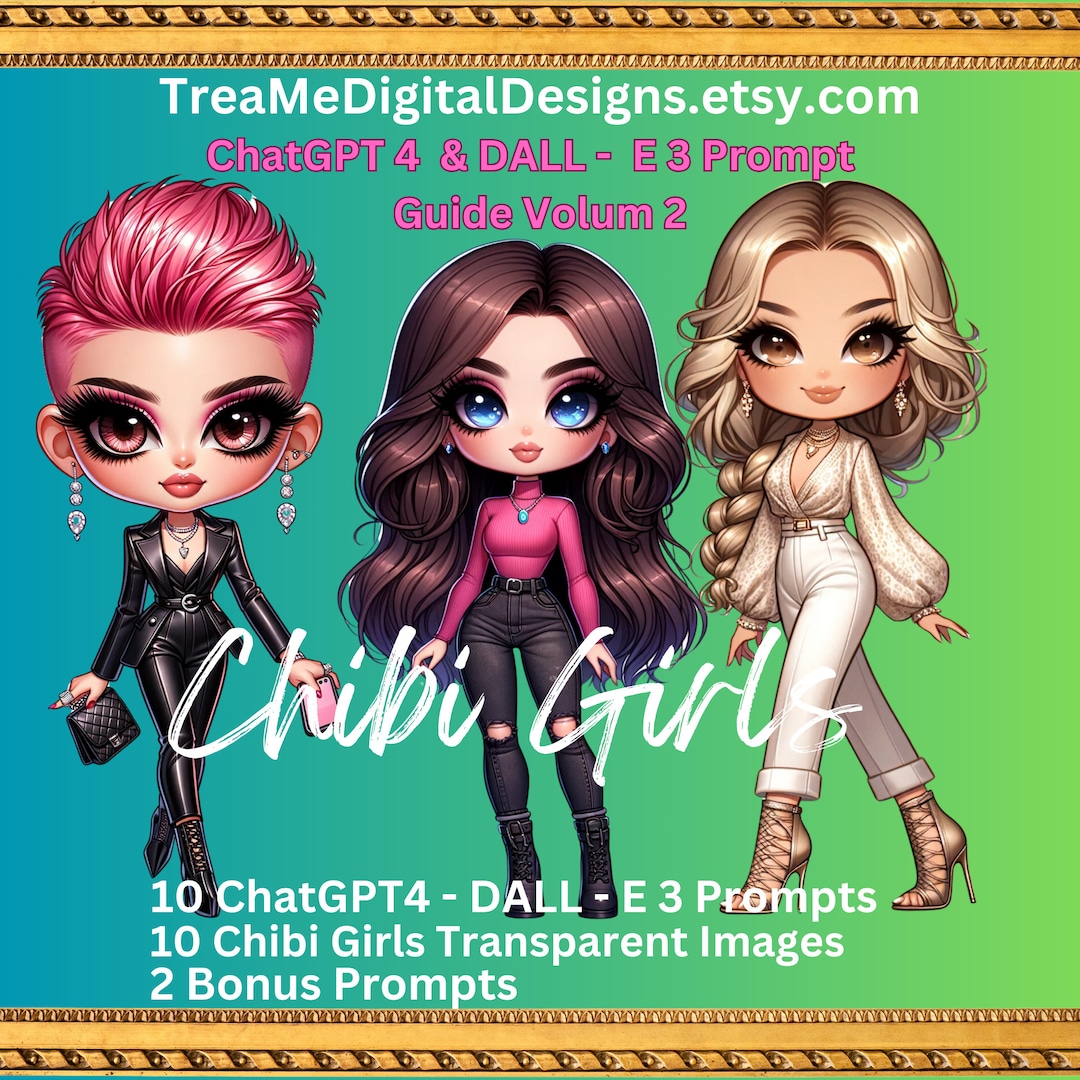 Chatgpt4 - DALL- E 3 - AI Prompt Guide - Chibi Girls Volume 2 - Chibi ...