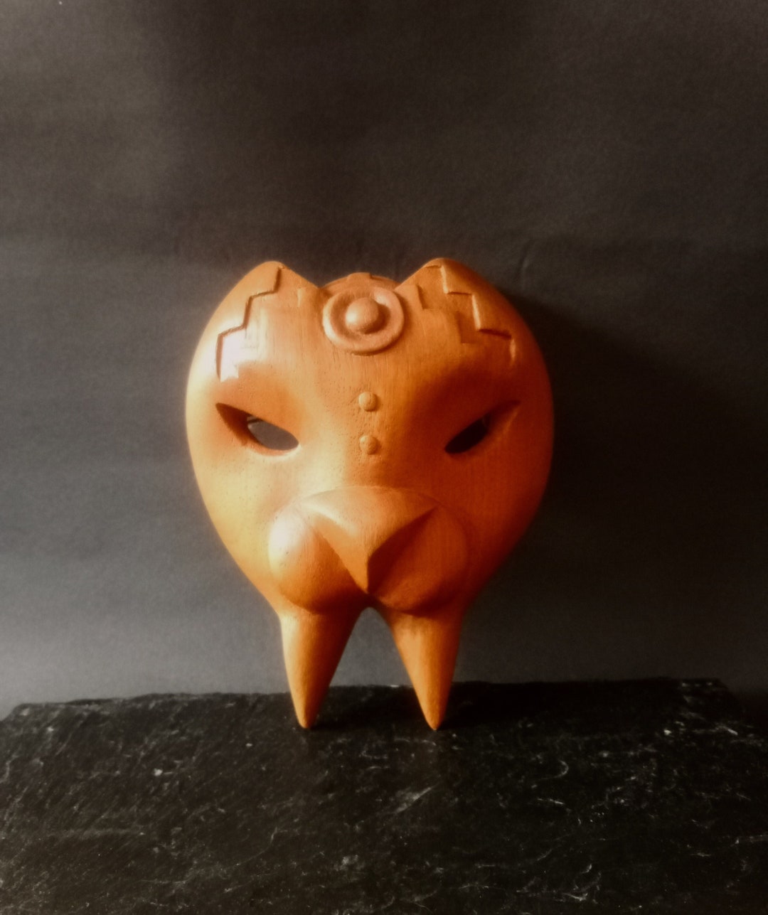 Feline Mask Carved by Hand in Teka Wood, Unique Author Design ...