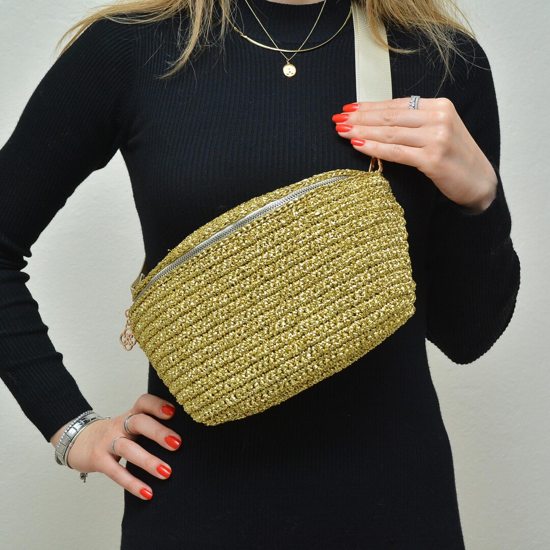 Metallic Gold Belt Bag, Fanny Pack, Crossbody Bum Bag, Unique ...