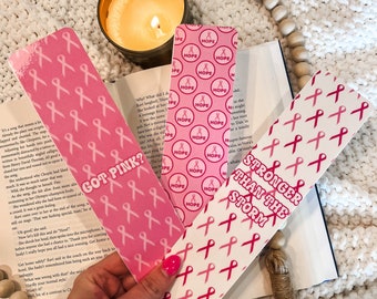 Breast Cancer - Pink Ribbon - Large Laminated Bookmark - Etsy