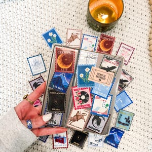 Book Postage Stamp Design Pack of 16 | Booktok | Kindle Stickers ...