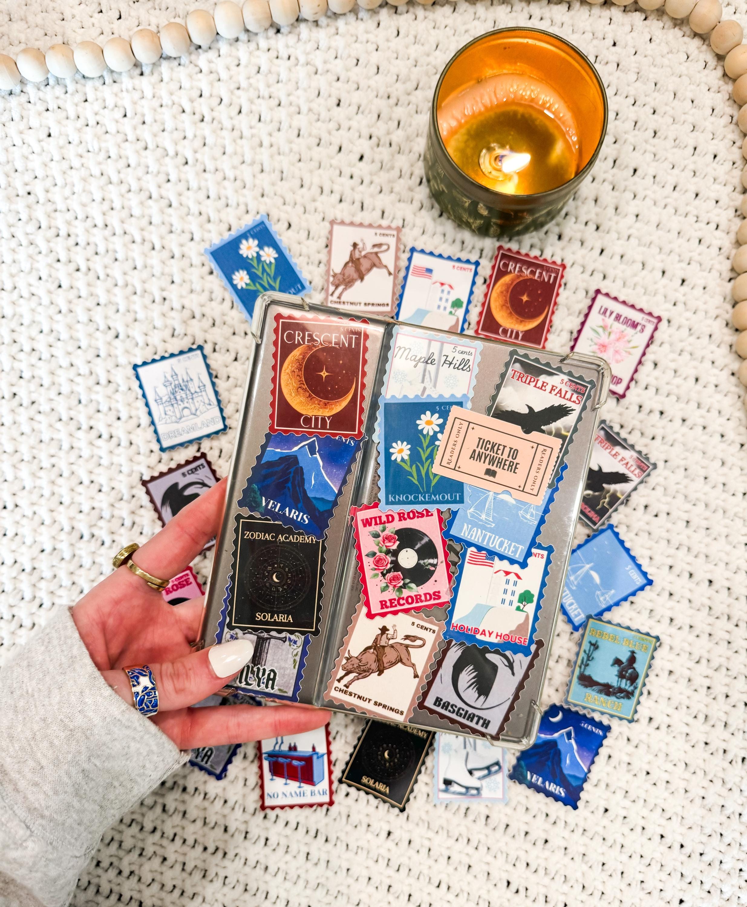 Book Postage Stamp Design Pack of 16 | Booktok | Kindle Stickers ...
