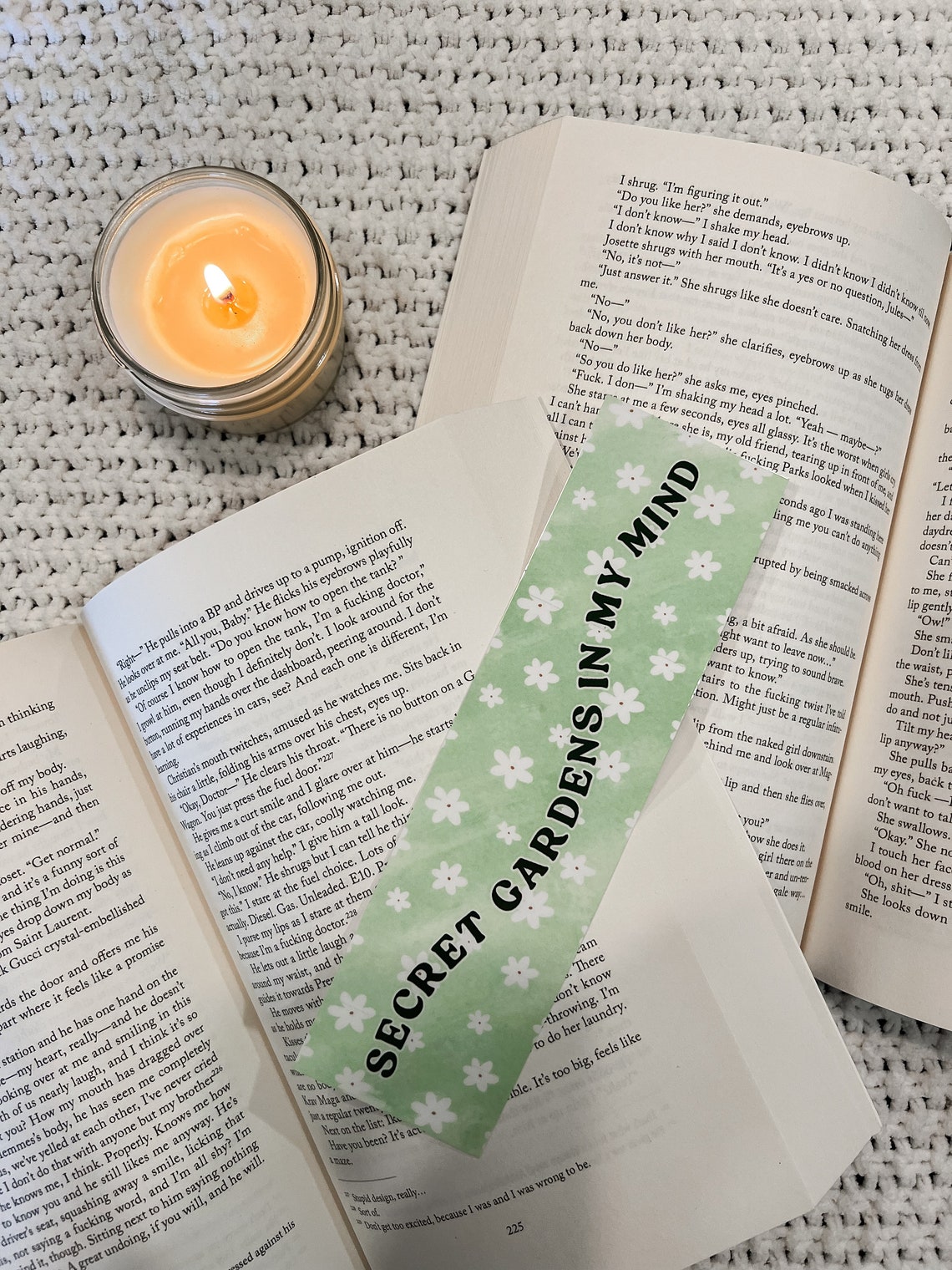 Secret Gardens in My Mind Laminated Handmade Bookmark | Floral Bookmark ...