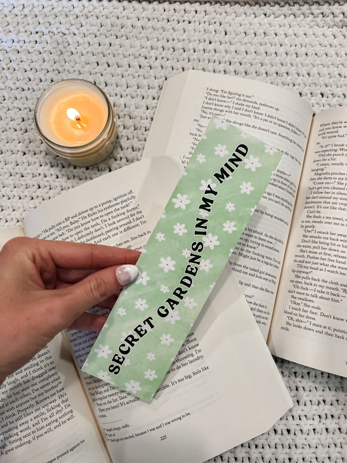 Secret Gardens in My Mind Laminated Handmade Bookmark | Floral Bookmark ...