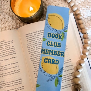 Book Club Member Card Bookmark | Gift for Book Lover | Bookish Things ...