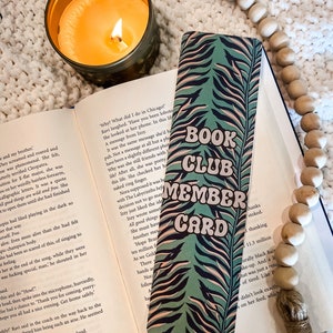 Book Club Member Card Bookmark | Gift for Book Lover | Bookish Things ...