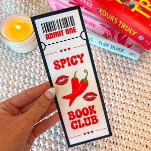 Spicy Book Club Ticket Handmade Laminated Bookmark | Smut | Girly ...