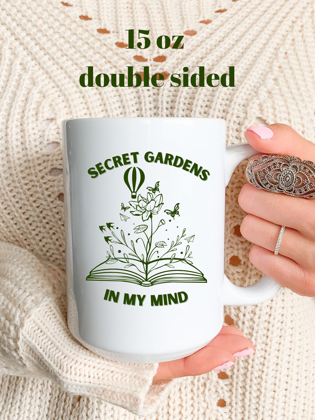Secret Gardens in My Mind Double Sided Ceramic Mug 11oz, 15 Oz, Garden ...